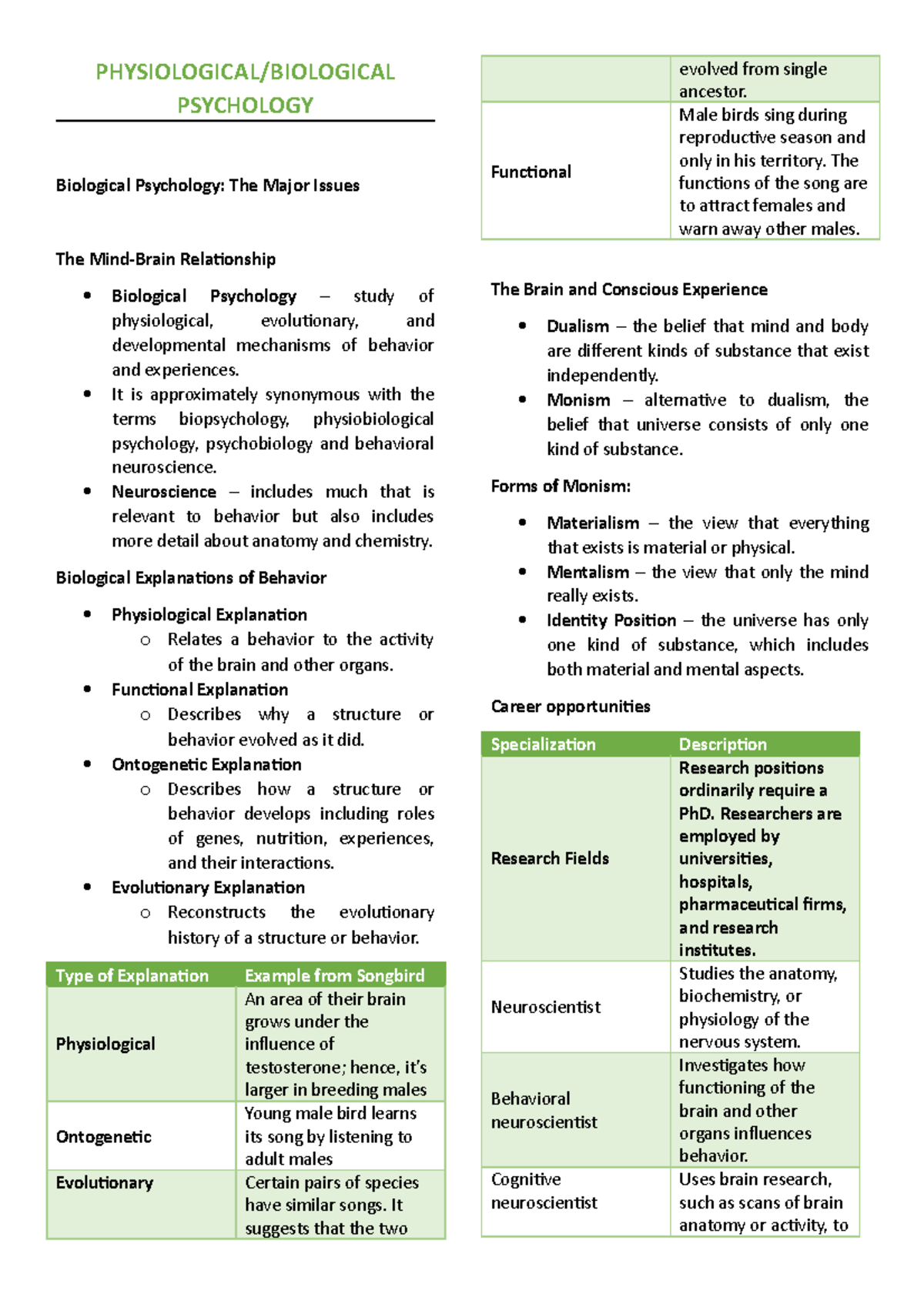 Physio-BIO Psych ( Notes Prelim) - PHYSIOLOGICAL/BIOLOGICAL PSYCHOLOGY ...