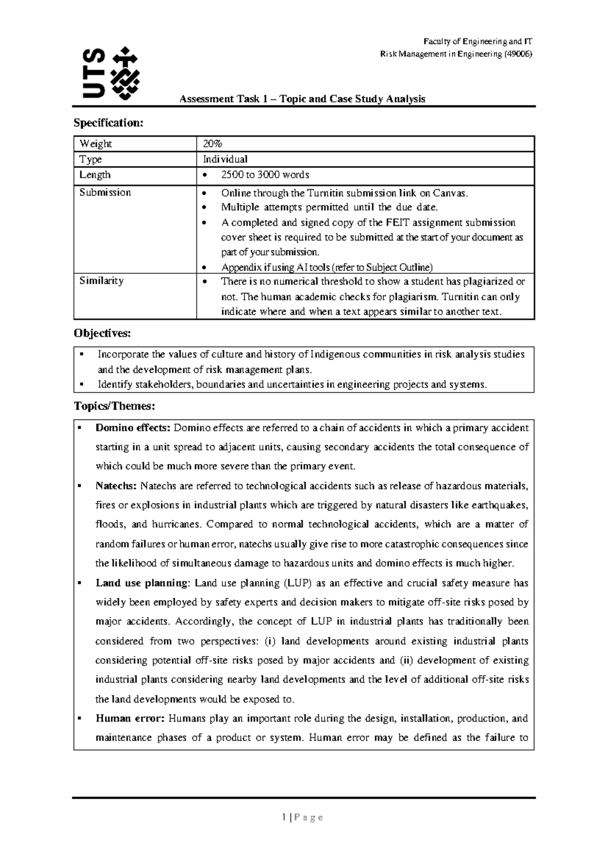Assessment Task 1-Topic and Case Study Analysis -2067090589 - Risk ...