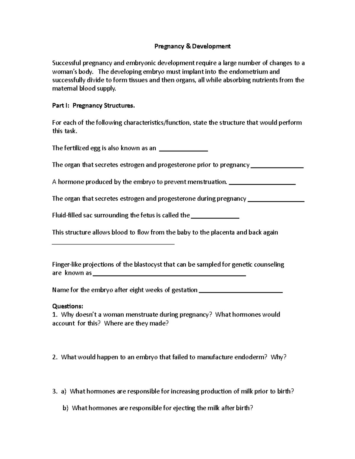 Pregnancy and development - Pregnancy & Development Successful ...