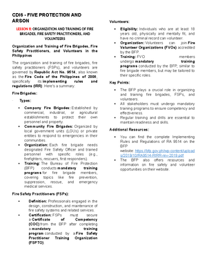 ORGANIZATION AND TRAINING OF FIRE BRIGADES, FIRE SAFETY PRACTITIONERS ...