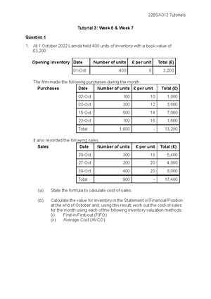 22 BSA012 Semester 1 sample 2 with solutions - FINANCIAL ACCOUNTING FUNDAMENTALS (22BSA012 ...