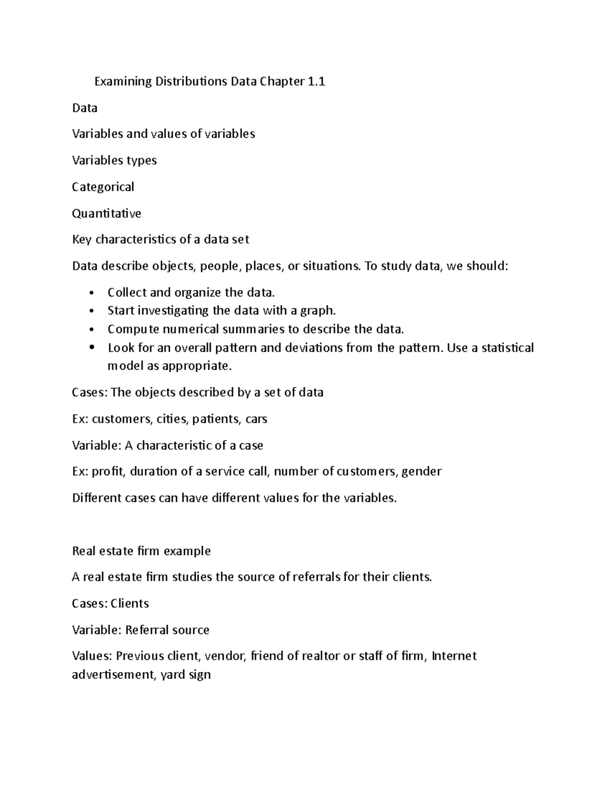 SC-MATH-1532 Chapter 1 part 1 - Examining Distributions Data Chapter 1. Data Variables and ...