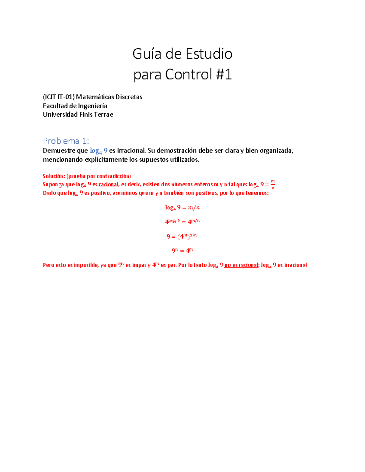 Guía de Estudio Control 1 - Guía de Estudio para Control (ICIT IT-01 ...