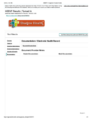 Cardiovascular Documentation Shadow Health - 11/2/21, 9:58 PM ...