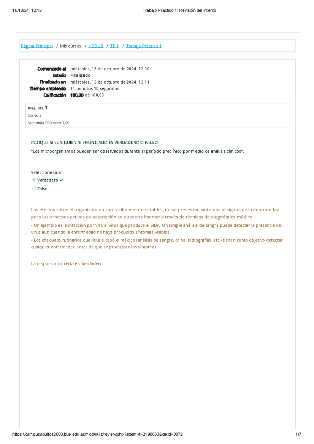 Trabajo Práctico 1 Revisión del intento Octubre 2024 - Página Principal ...