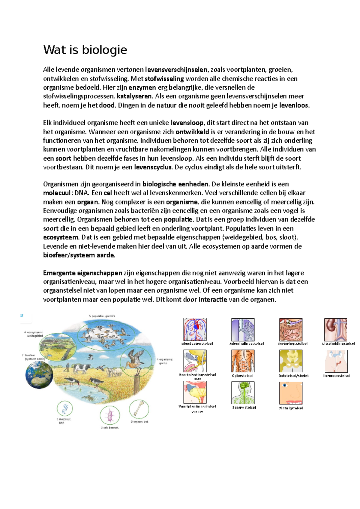 H1 Inleiding biologie V4 - Wat is biologie Alle levende organismen ...