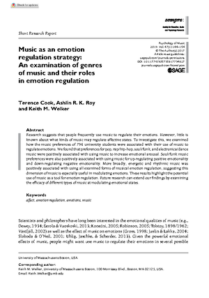 Sylka Uhlig - Effects of music on emotion regulation - June 2013. Geoff ...
