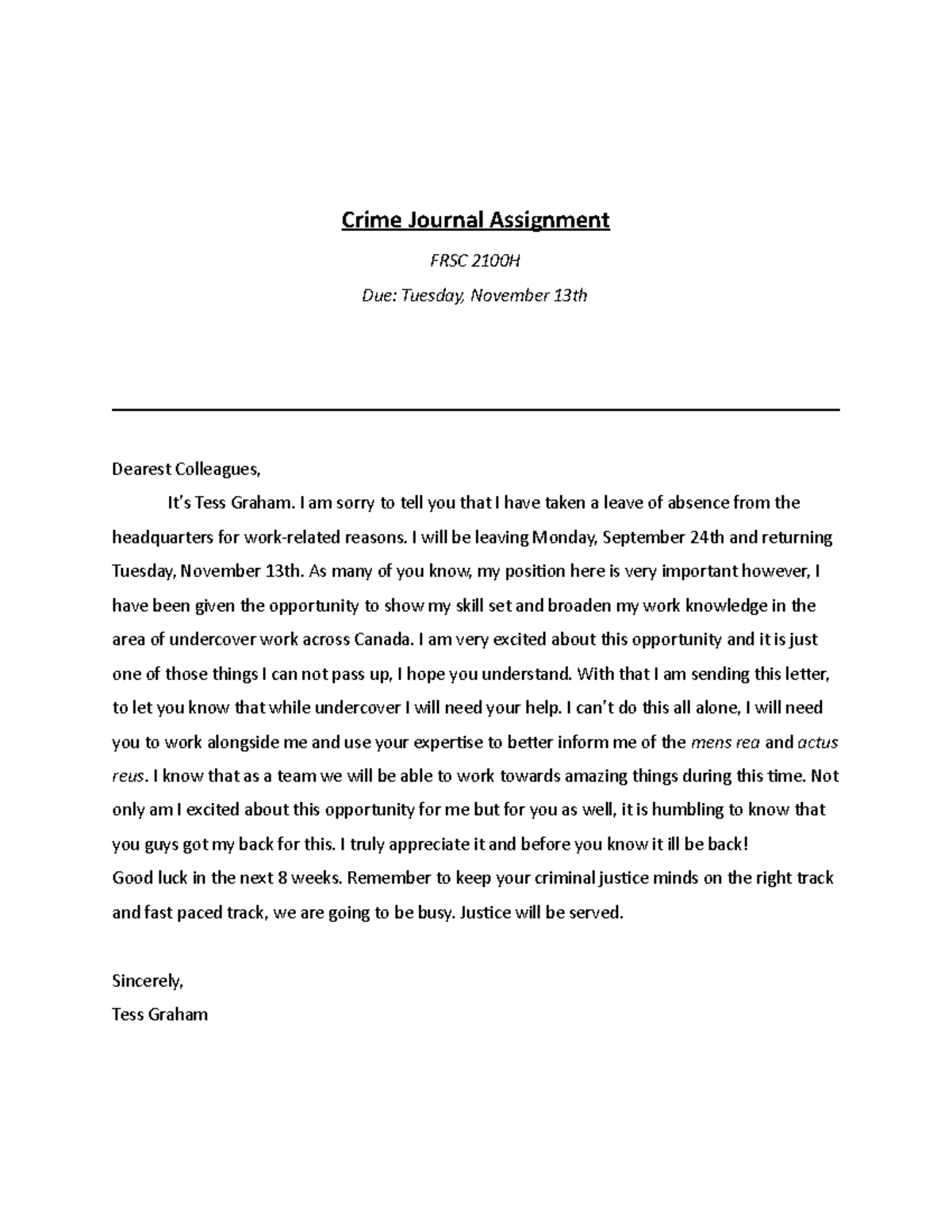 Crime Journal Week 1 - One of the mandatory assignments - Crime Journal ...