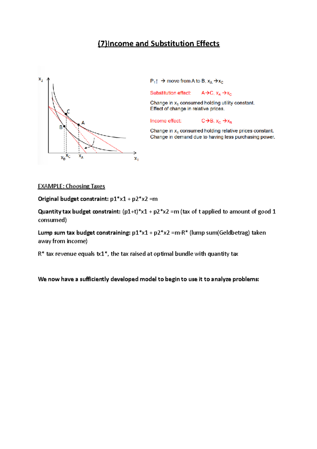 Income and Substitution Effects - (7)Income and Substitution Effects ...