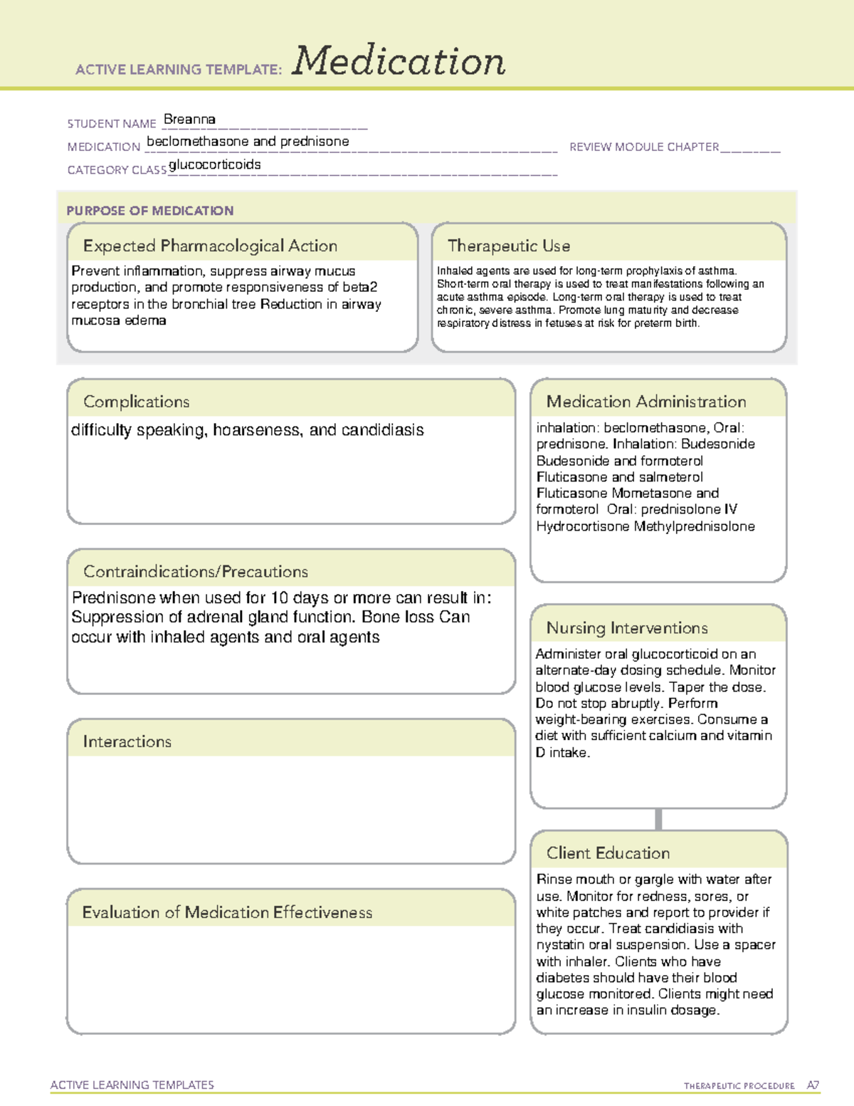 Glucocorticoids template - ACTIVE LEARNING TEMPLATES TherapeuTic ...