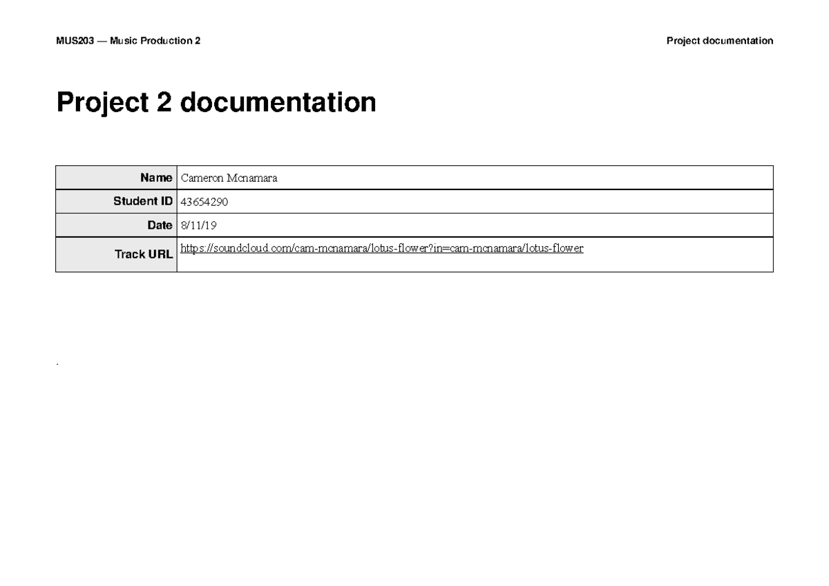 2019 Project 2 documentation - Project 2 documentation Name Cameron ...