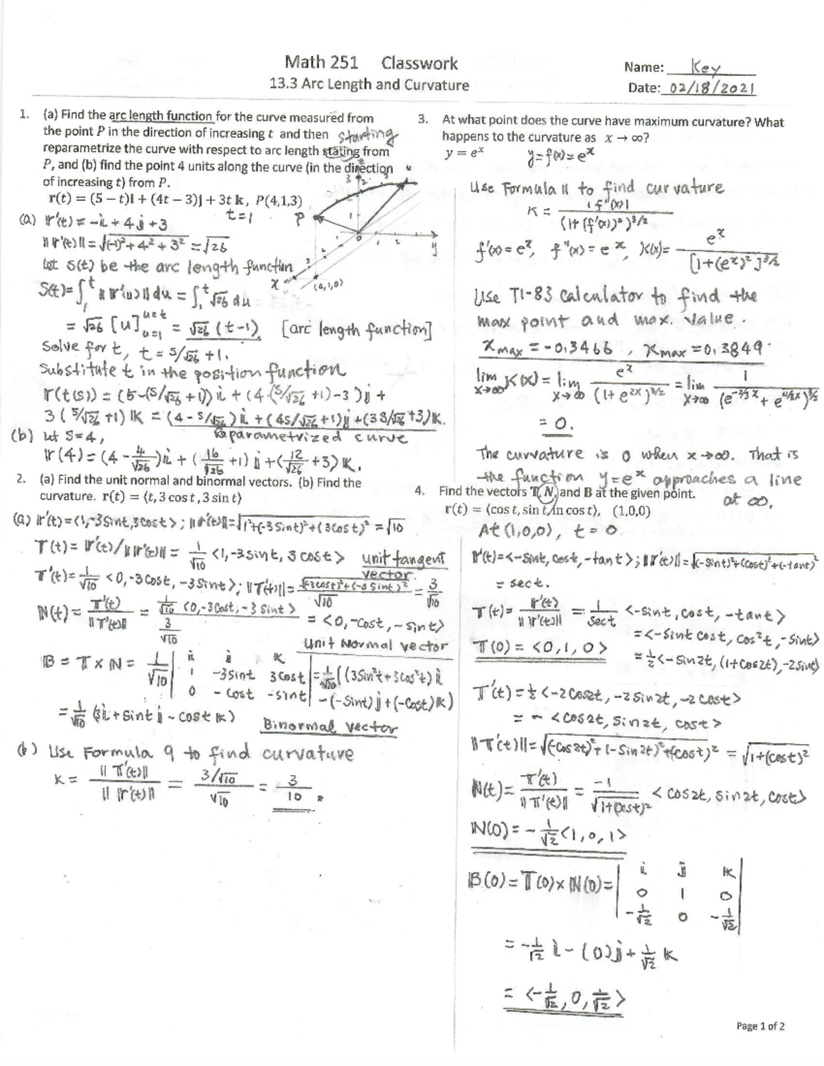 CW Key 13 - Class work - MATH 205 - Studocu