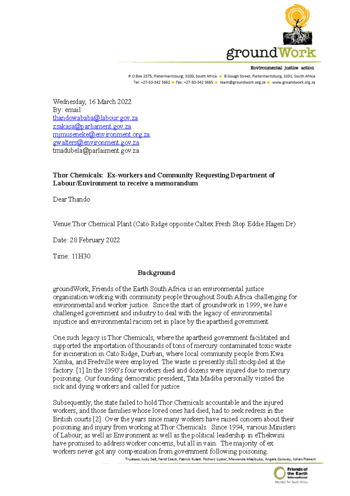 Final Labour Letter 2021 2022 - Wednesday, 16 March 2022 By: email ...