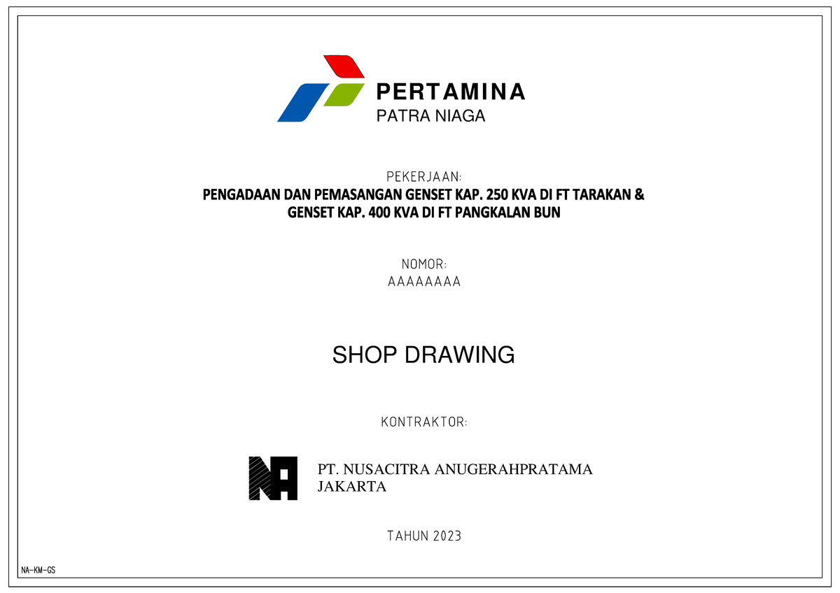 2. Shop Dwg Pek. Genset Pangkalan Bun (GS-KM-NA-TR-002) - SHOP DRAWING ...