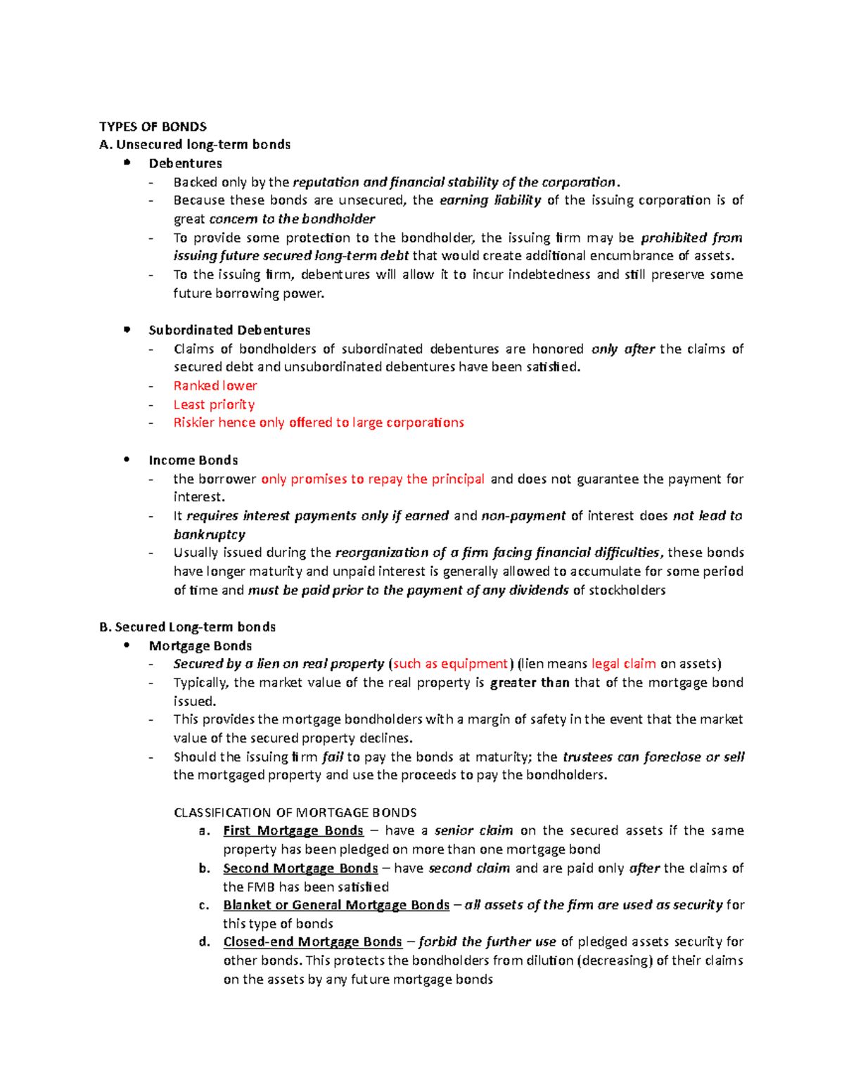 Types OF Bonds Pg 126 Reviewer TYPES OF BONDS A Unsecured Long types-of-bonds-pg-126-reviewer-types-of-bonds-a-unsecured-long
