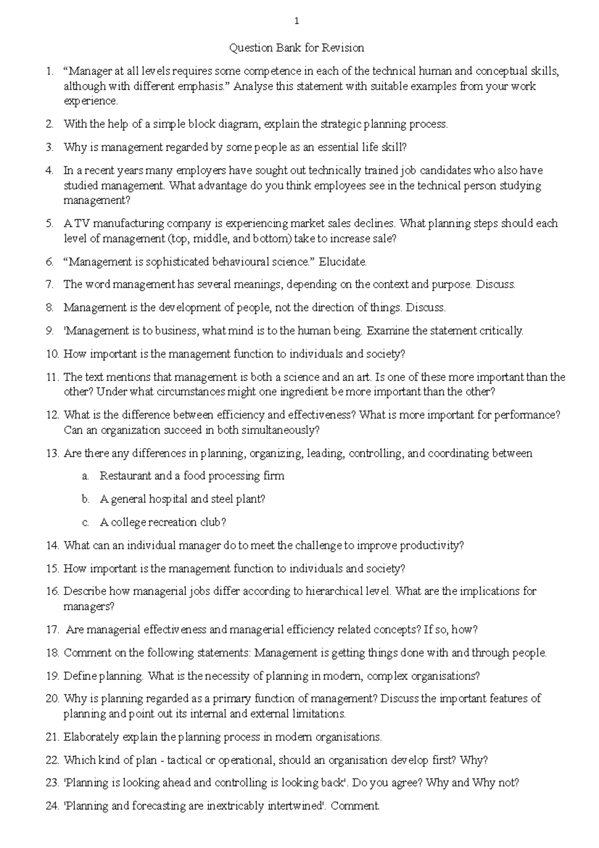 3 Question Bank Principles Of Marketing 1 Question Bank For Revision 3-question-bank-principles-of-marketing-1-question-bank-for-revision