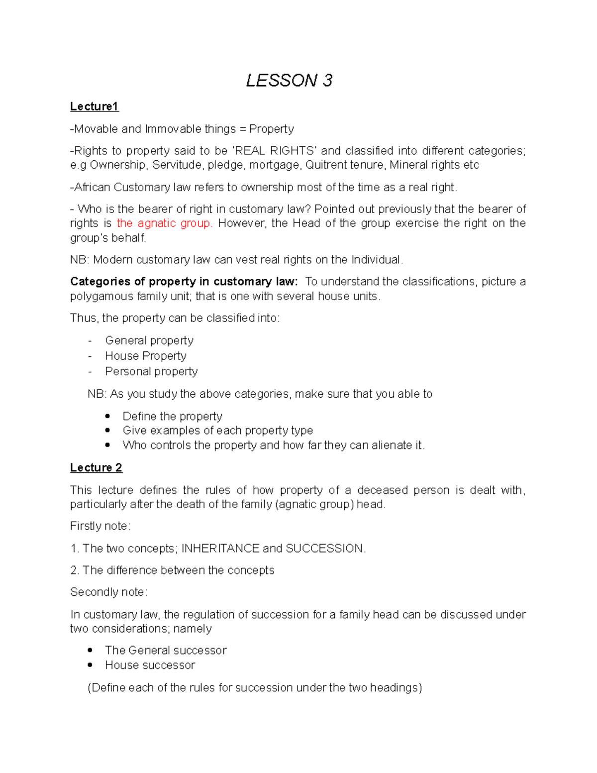 Lesson 3 - summary notes - LESSON 3 Lecture -Movable and Immovable ...