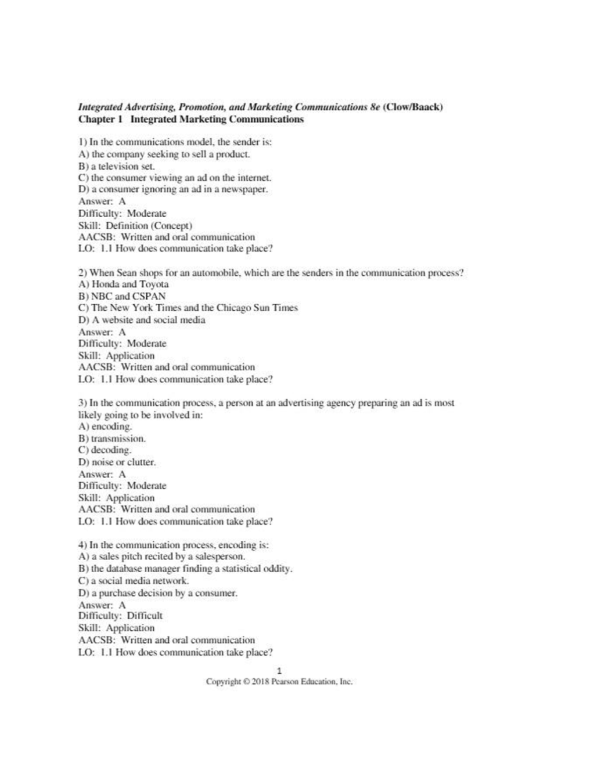 Test examples - Integrated Advertising, Promotion, and Marketing ...