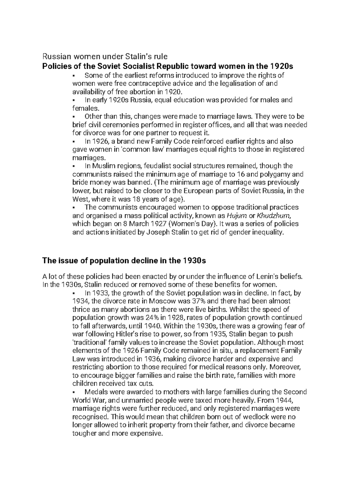 Russian women under Stalin's rule - Russian women under Stalin’s rule ...