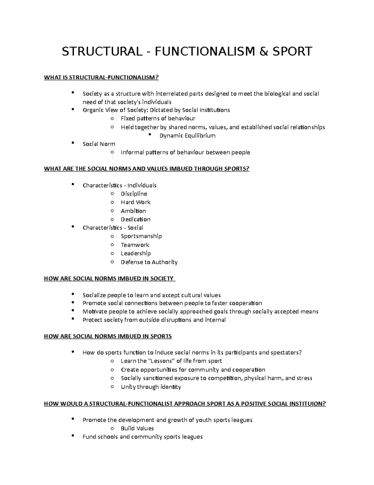 Structural - Functionalism & Sport - STRUCTURAL - FUNCTIONALISM & SPORT ...