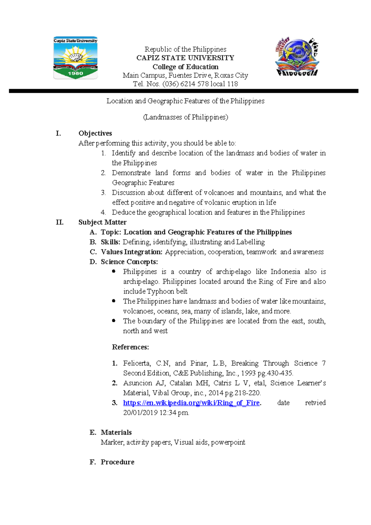 Detailed-lessonplan-1 - Republic of the Philippines CAPIZ STATE ...
