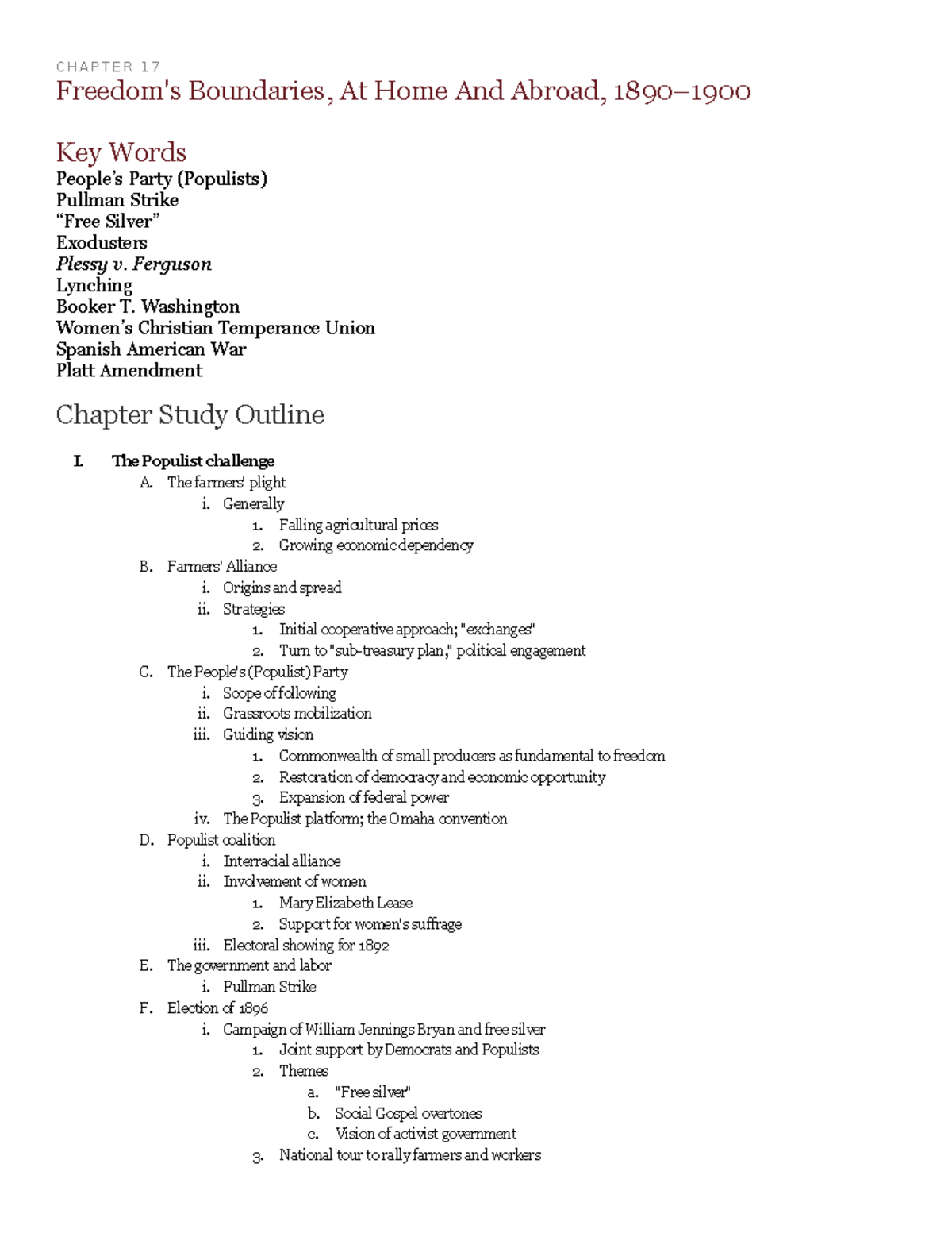 Chapter 17 Outline - quiz - CHAPTER 17 Boundaries, At Home And Abroad ...