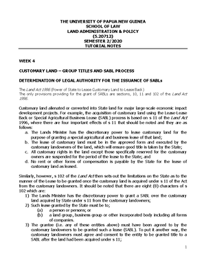 Customary Land Tenure in PNG - CUSTOMARY LAND TENURE IN PAPUA NEW ...