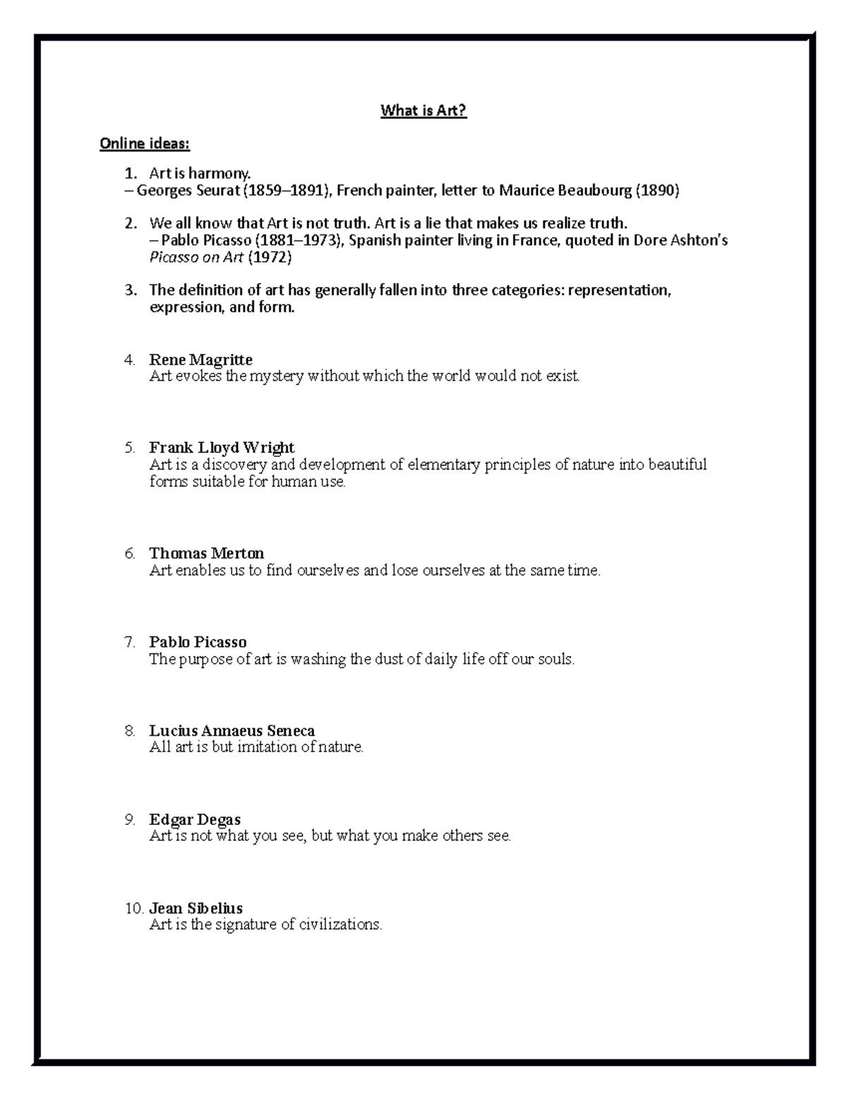 What is Art - Study Guide - What is Art? Online ideas: Art is harmony ...