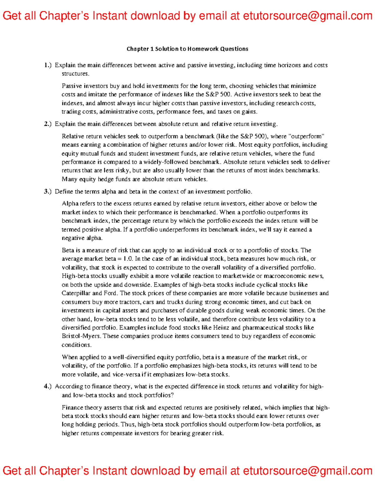 Solutions Manual For Applied Equity Analysis and Portfolio Management 1st Edition By Robert.pdf ...