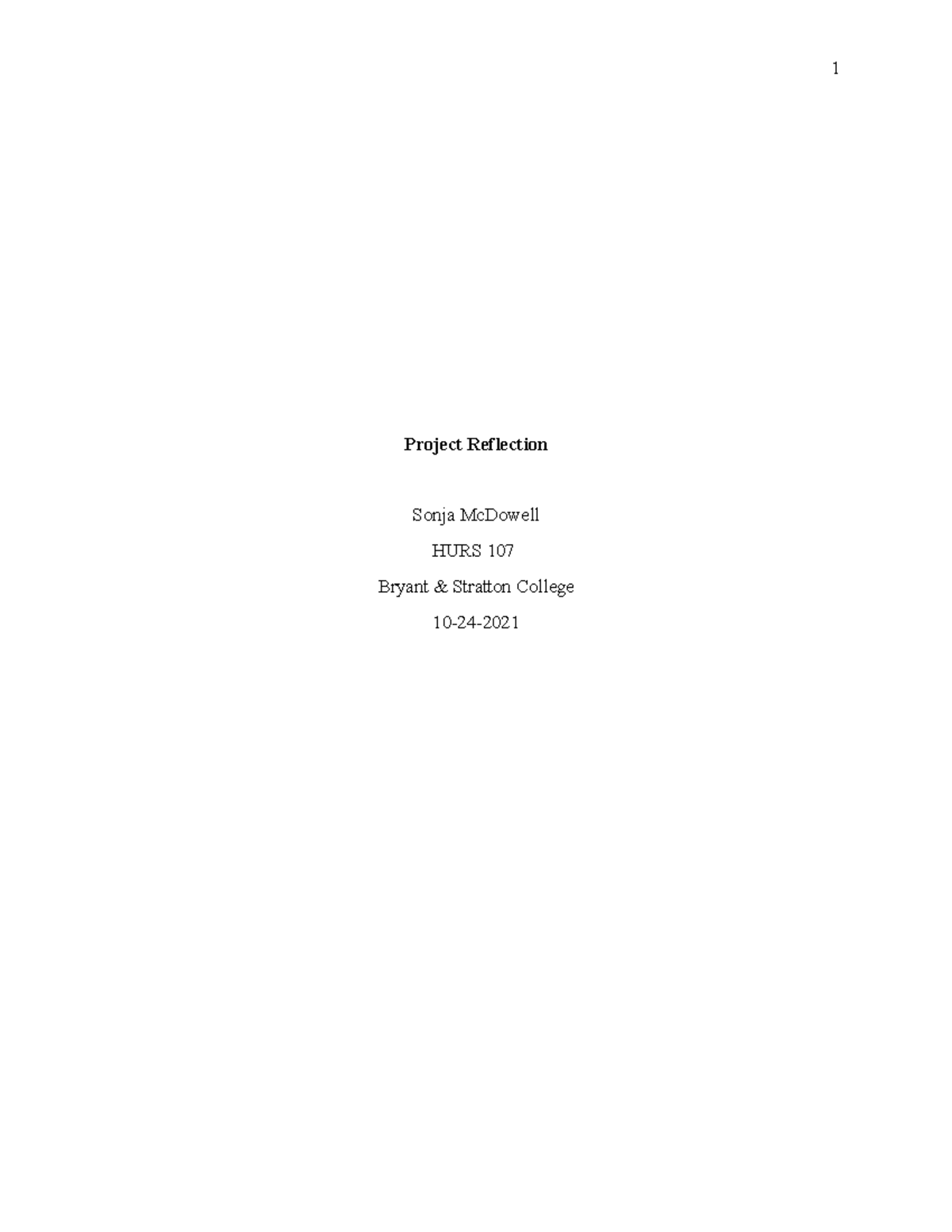 Project Reflection for assignment - BUS 500 - WCU - Studocu