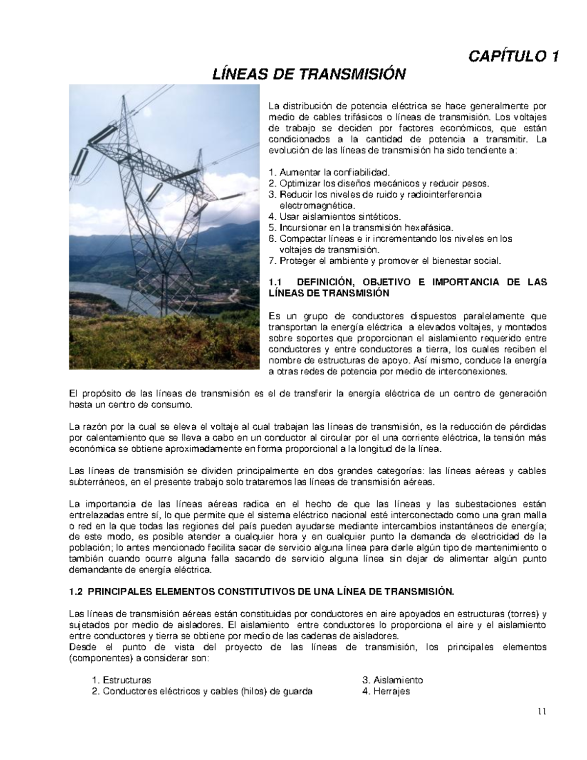 Capitulo 1 Lineas DE Transmision - CAPÍTULO 1 LÍNEAS DE TRANSMISIÓN La distribución de potencia ...