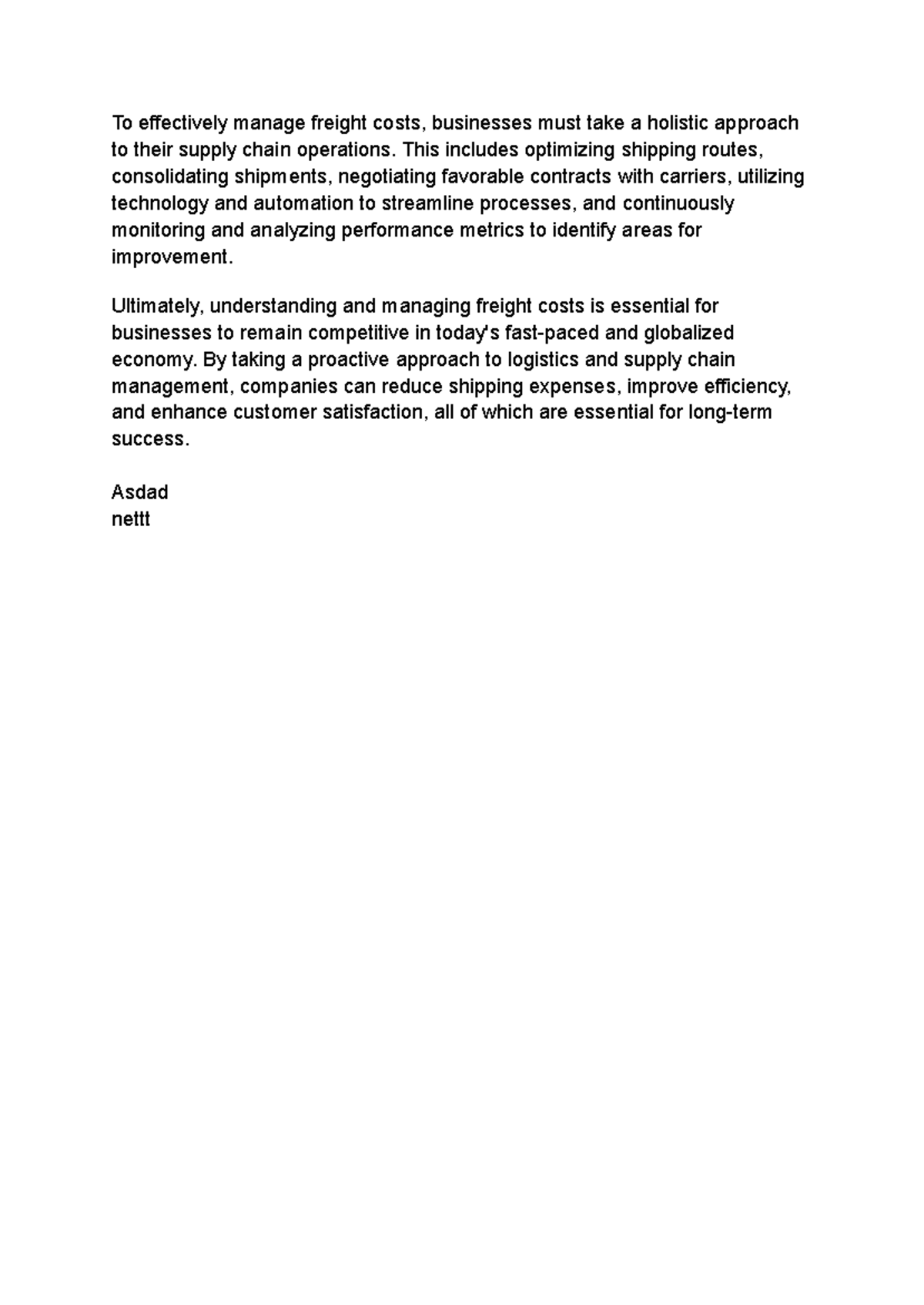 13 - its ok - To effectively manage freight costs, businesses must take ...