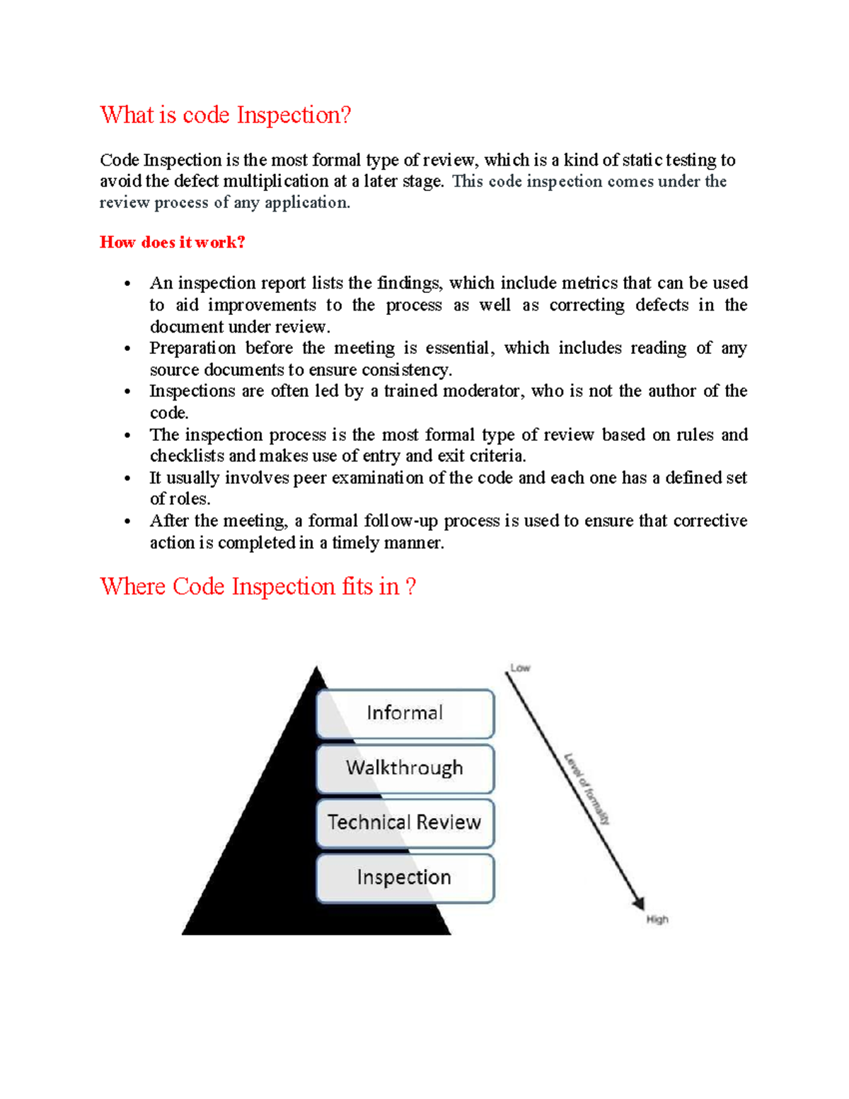 Code Inspection - What is code Inspection? Code Inspection is the most ...
