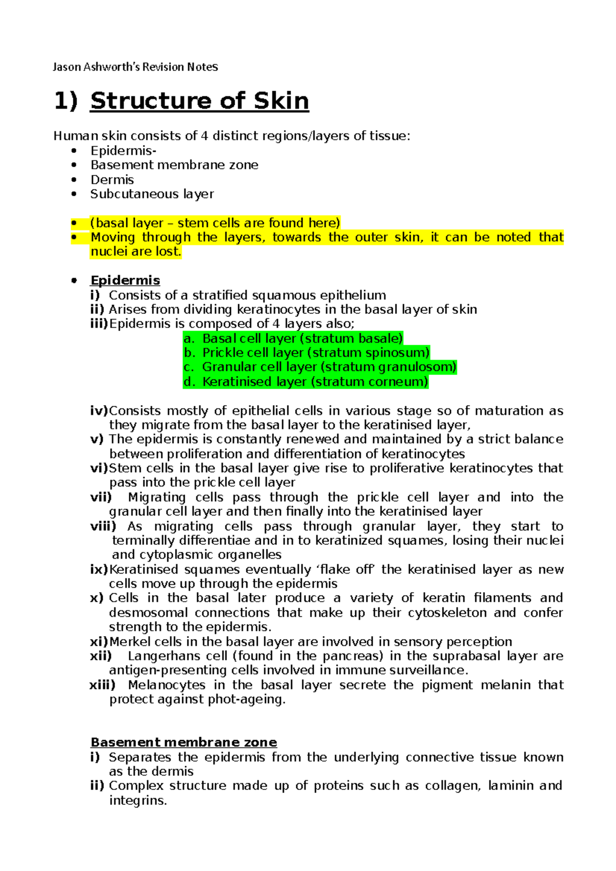 Jason Ashworth’s Revision Notes - Jason Revision Notes 1) Structure of ...