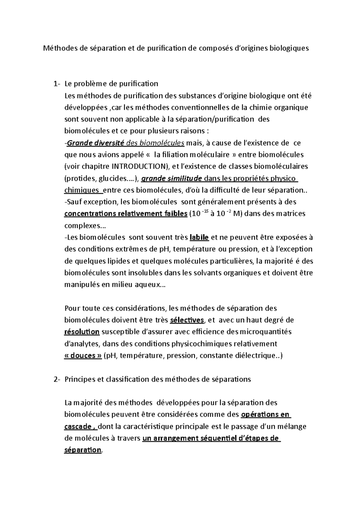 Méthodes de séparation et de purification de composés d - Méthodes de ...
