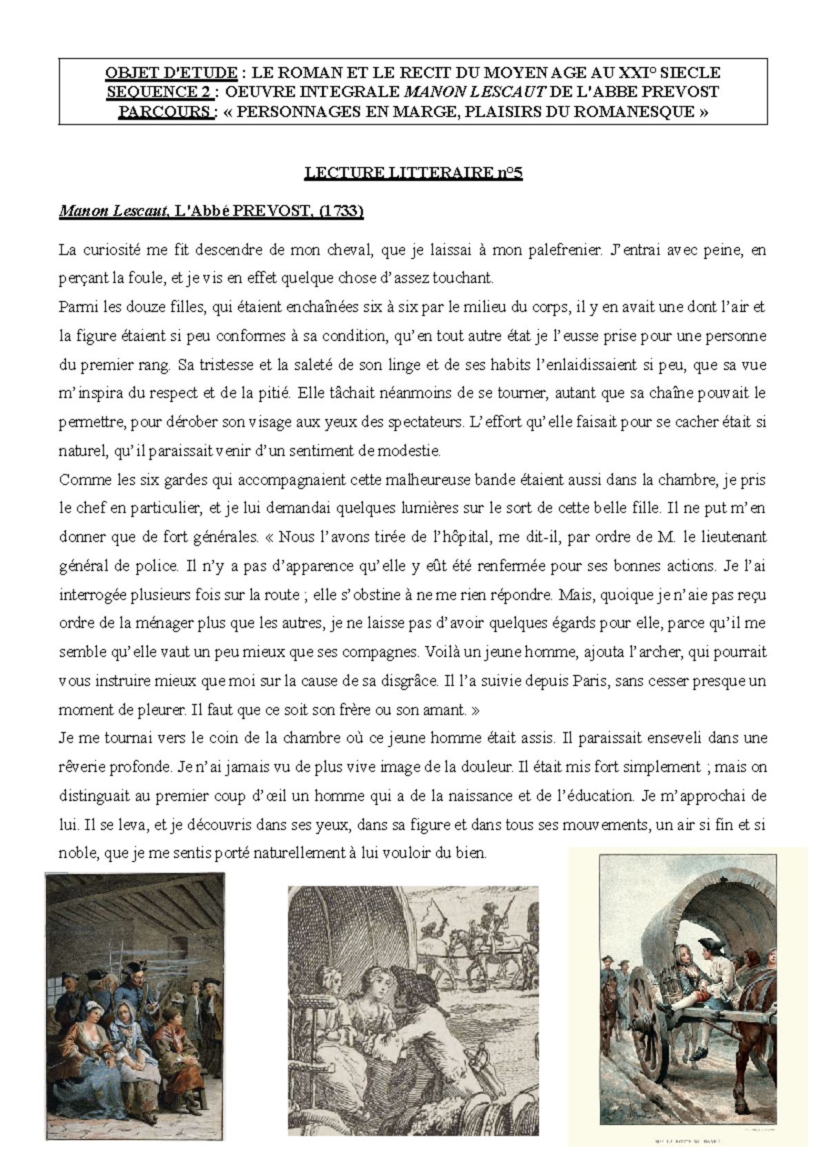 Tous les textes de la séquence sur le roman - OBJET D'ETUDE : LE ROMAN ...