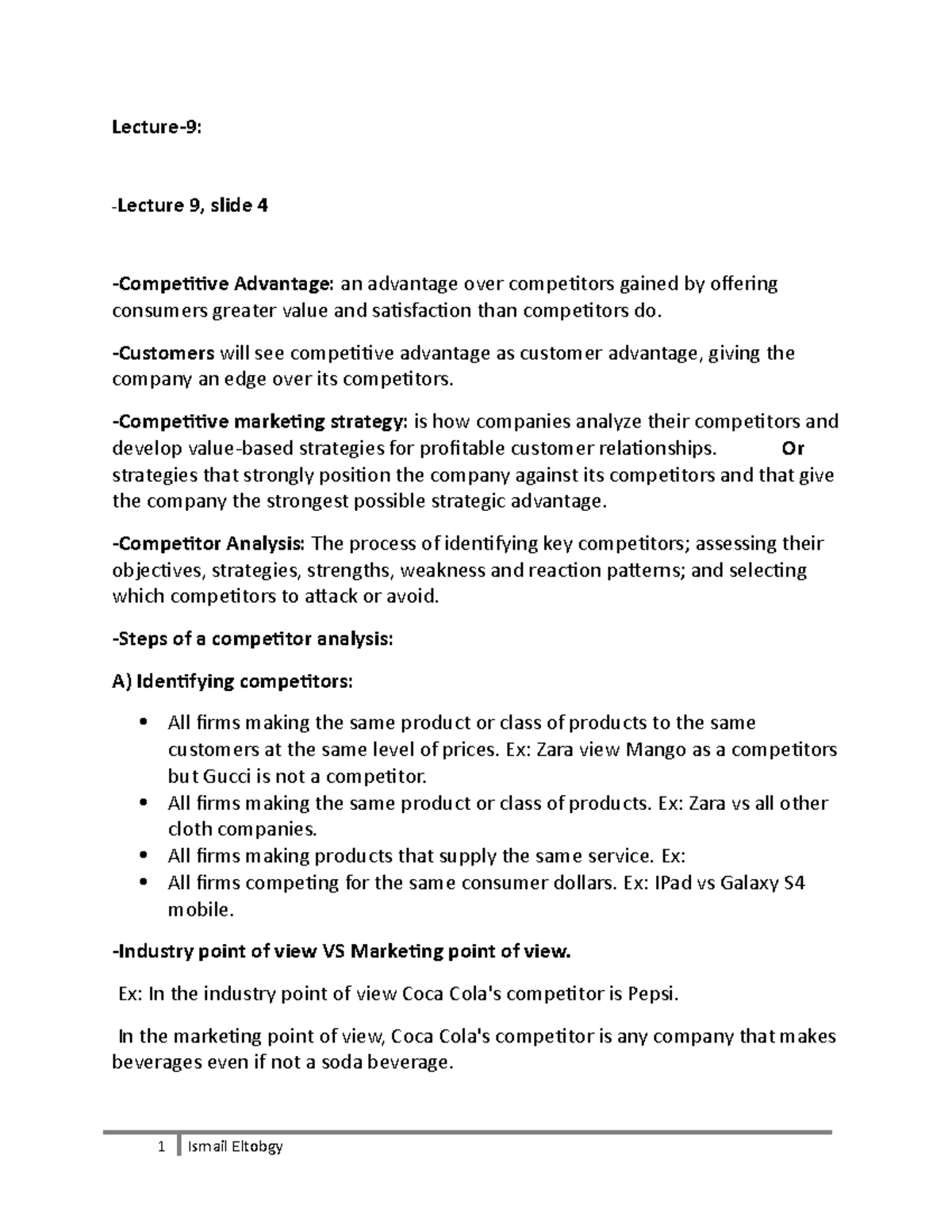 Lecture notes, lecture 9 - Lecture-9: Lecture 9, slide 4 -Competitive ...