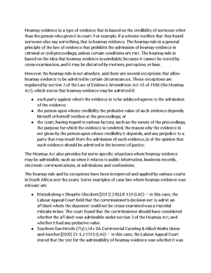 Inadmissible Evidence in South African Courts A Brief Overview ...