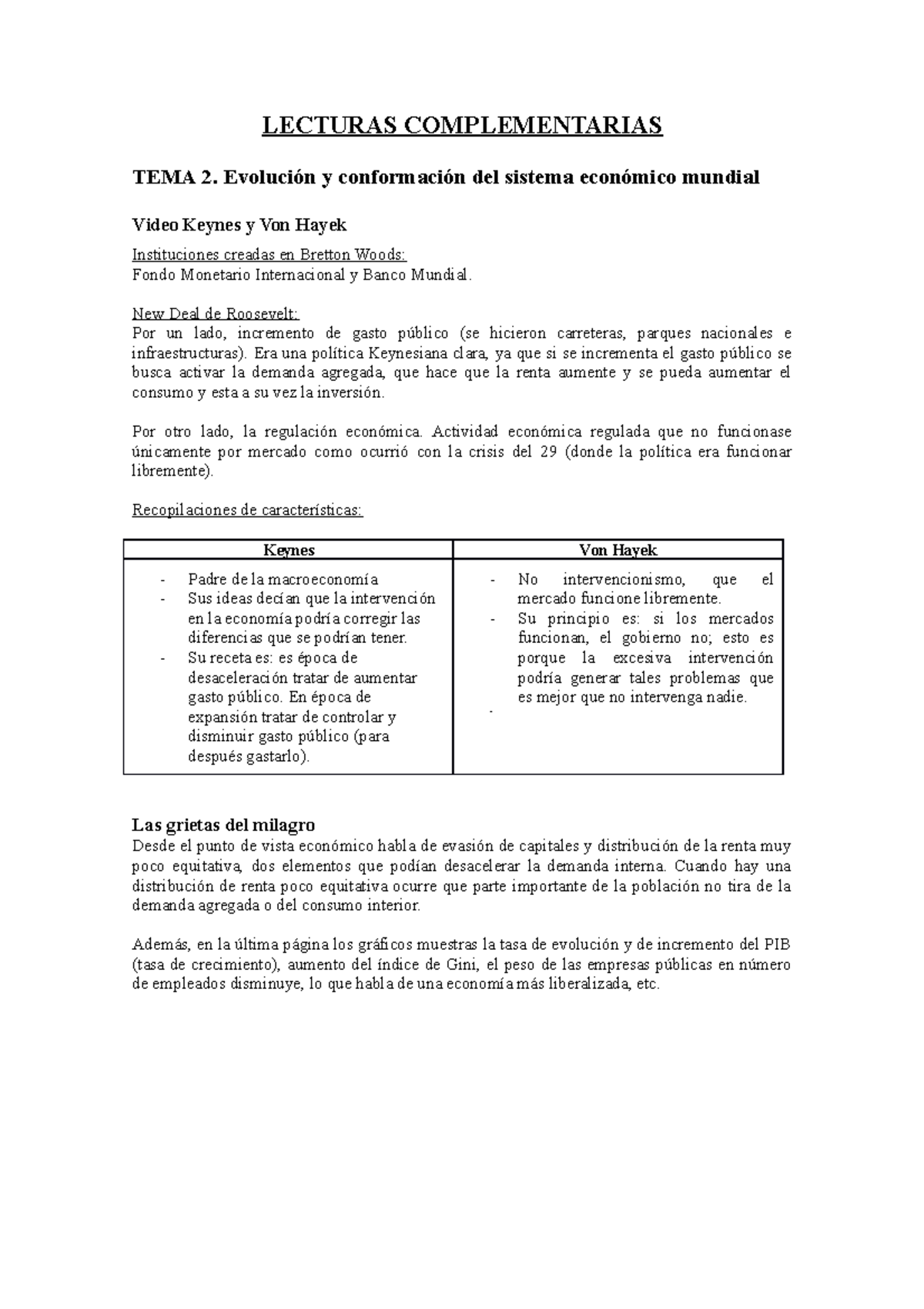 Lecturas Complementarias - LECTURAS COMPLEMENTARIAS TEMA 2. Evolución y conformación del sistema ...