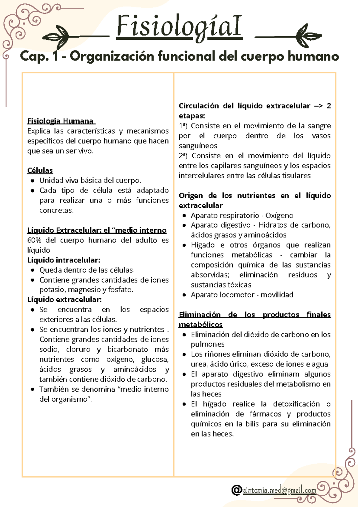 Cap. I - Organización funcional del cuerpo humano y control del medio interno - Guyton ...