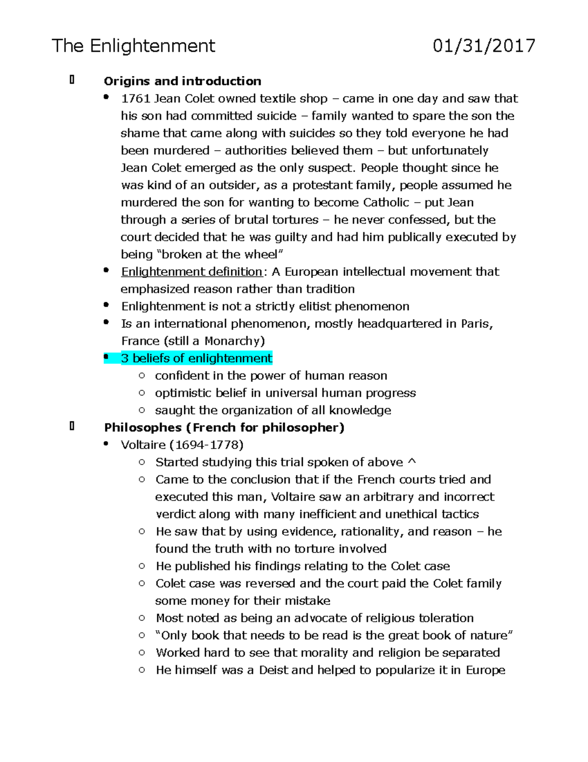 The Enlightenment 013117 - The Enlightenment Origins and introduction ...