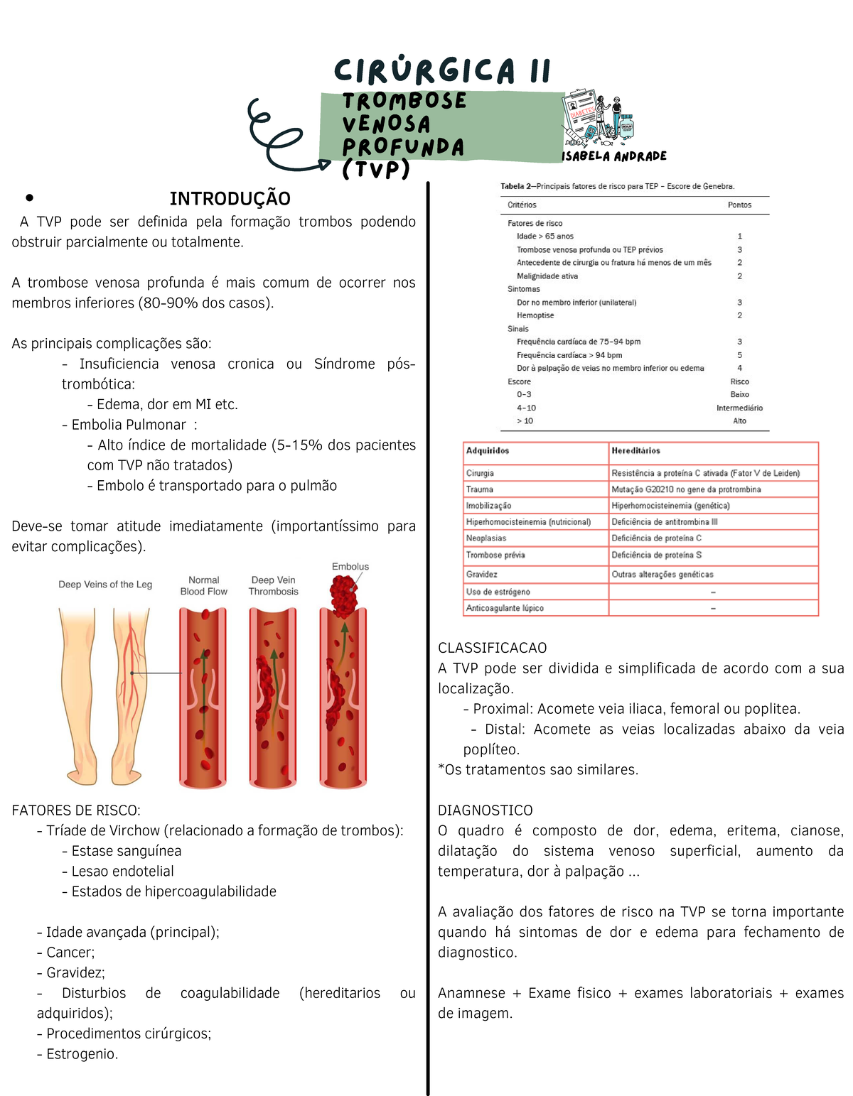 Trombose Venosa Profunda - CIRÚRGICA II TROMBOSE VENOSA PROFUNDA (TVP ...