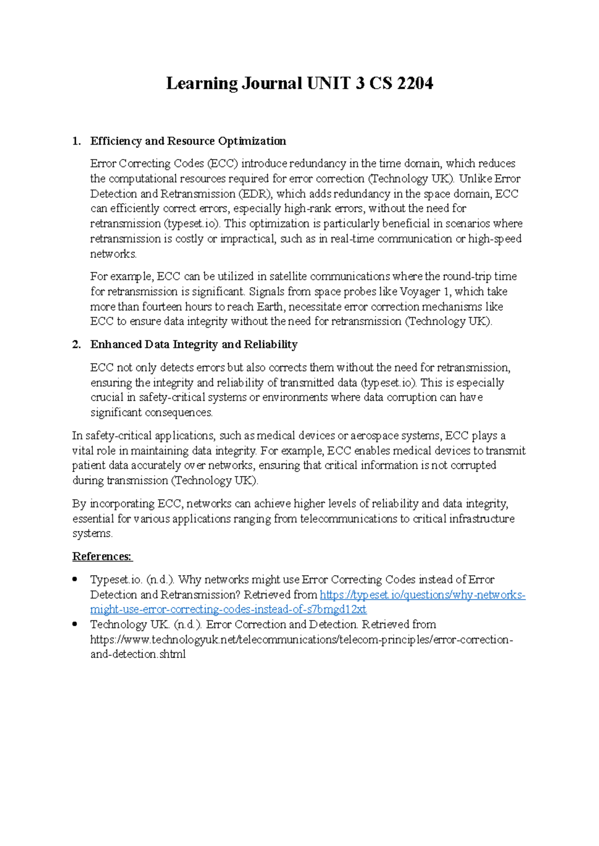 Learning Journal UNIT 3 CS 2204 - Learning Journal UNIT 3 CS 2204 1. Efficiency and Resource ...