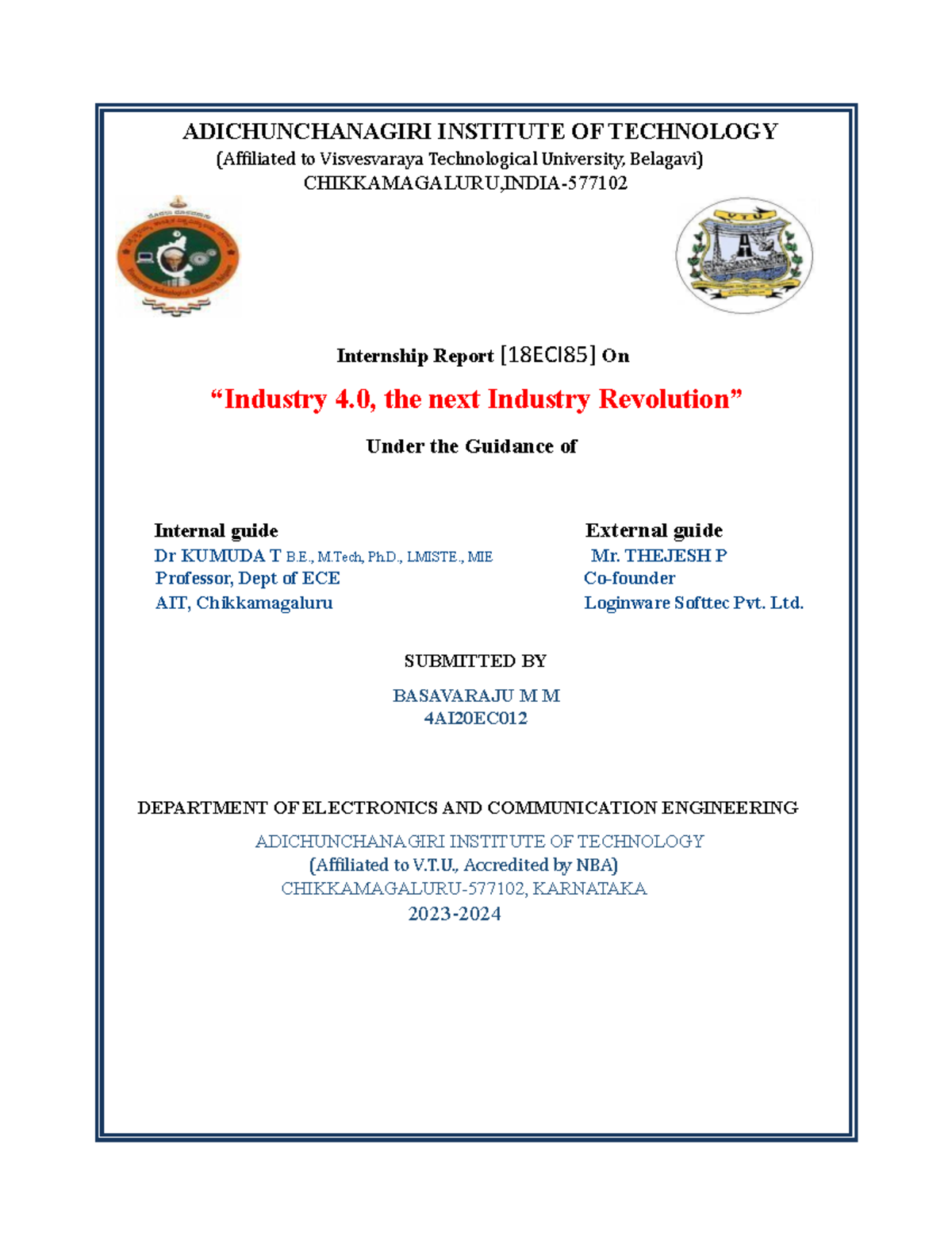 just for reference - ADICHUNCHANAGIRI INSTITUTE OF TECHNOLOGY ...