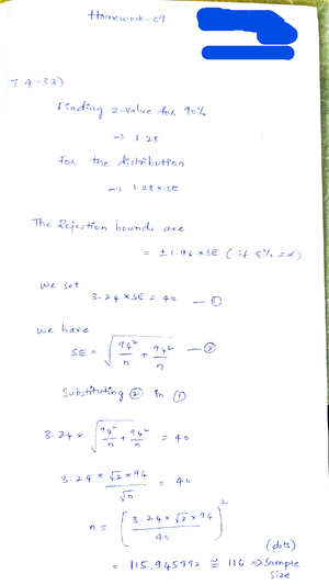 Homework 7 - Exercise 5.15, 17, 18, 22, 23 in “OpenIntro Stats ...