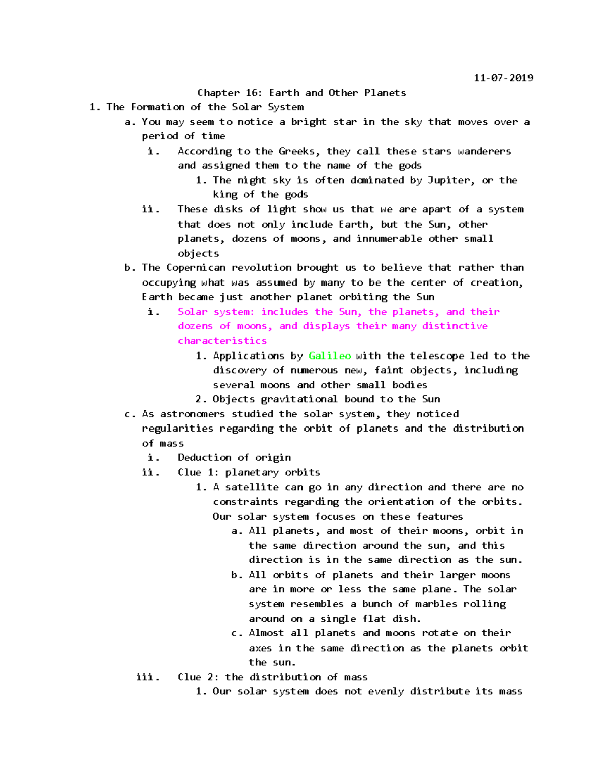 Chapter 16 - Earth and Other Planets - 11-07- Chapter 16: Earth and ...