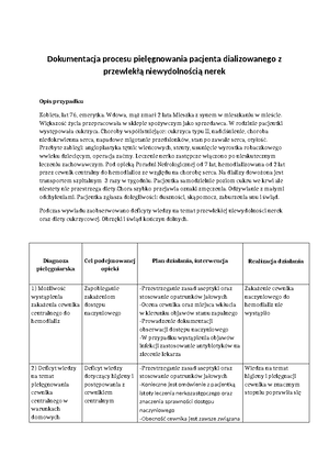 Proces pielęgnowania pediatria zapalenie płuc u dziecka - Dokumentacja ...