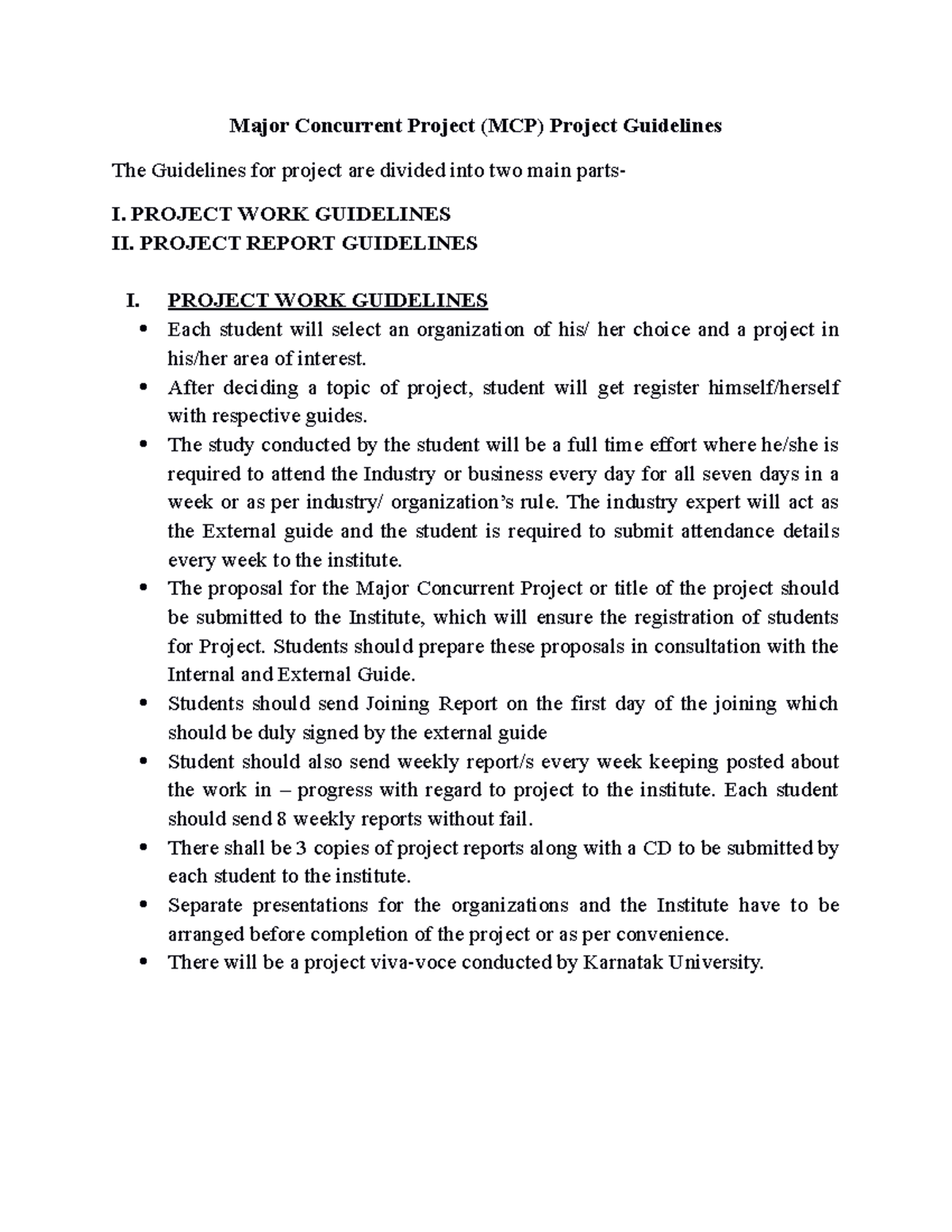 MCP Guidlines and Documents - Major Concurrent Project (MCP) Project Guidelines The Guidelines ...