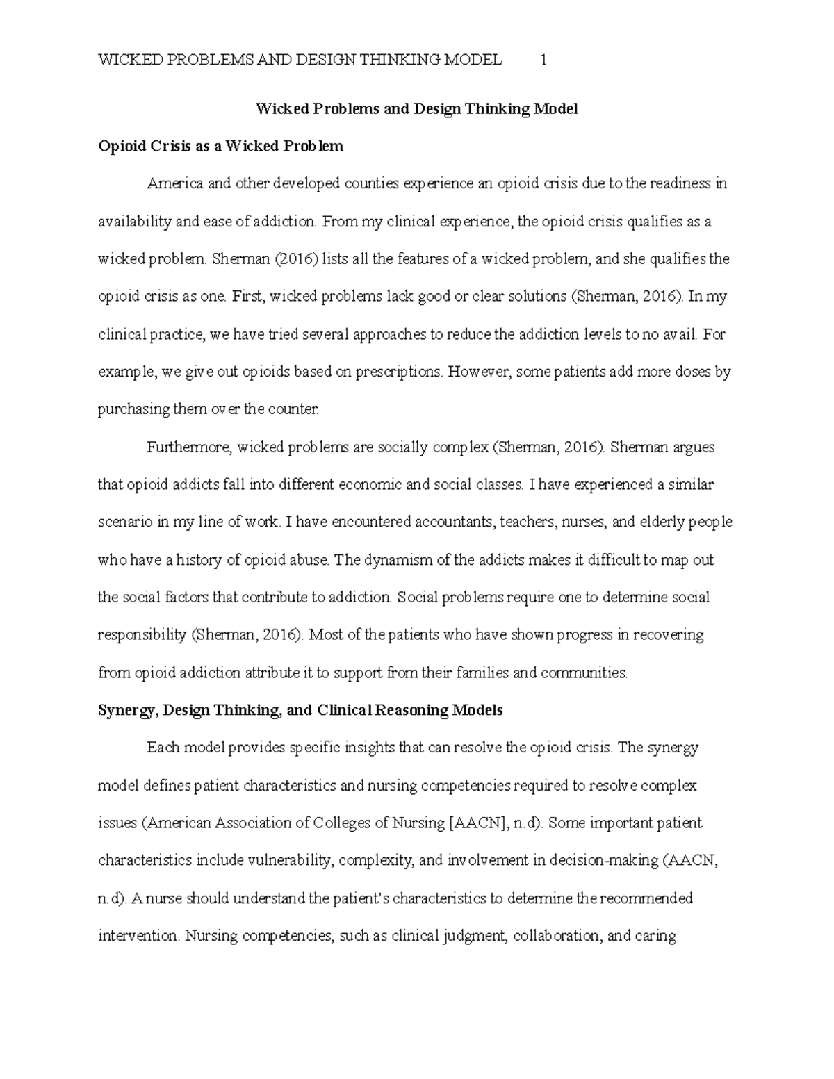 Wicked Problems and Design Thinking Model - From my clinical experience ...