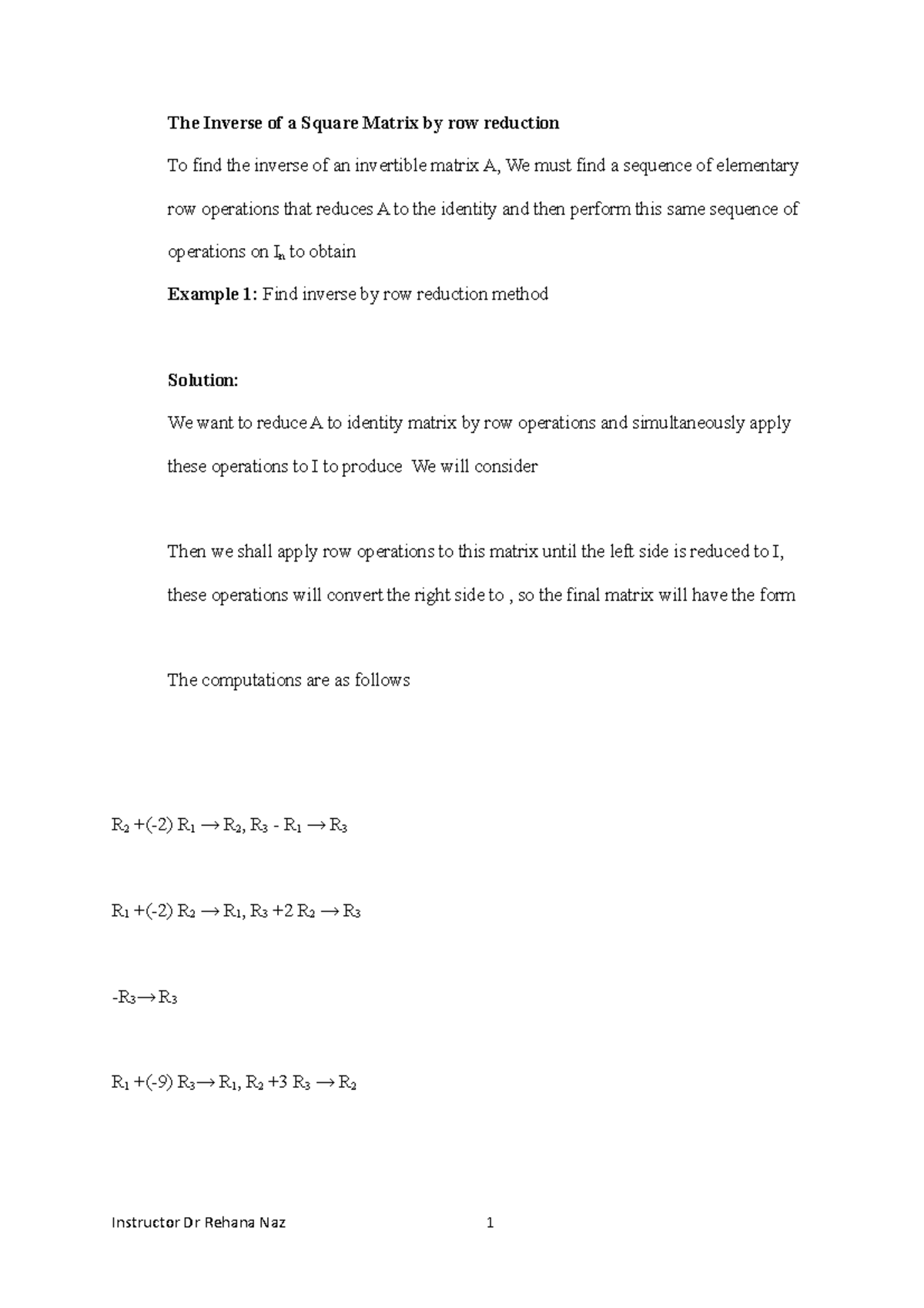 56 6769 265358 - Best best - The Inverse of a Square Matrix by row ...